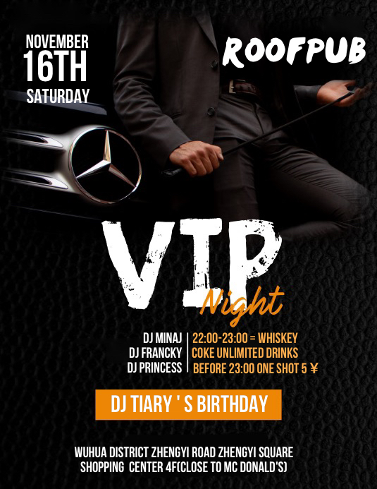 VIP Night Party @ Roof Pub – CALENDAR | GoKunming